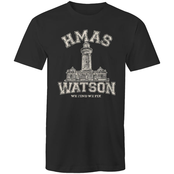 HMAS Watson Men's T-shirt (style Alpha, white) – Retro Navy Outfitters